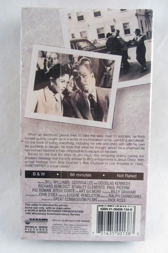 NEW VHS WIRETAPPER Based on Jim Vaus life story, Billy Graham Crusade ...