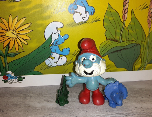 Schleich Peyo SCCI Promotional Papa Smurf with Dinosaurs 20001 RARE ...