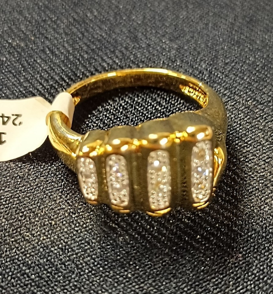 925 silver and CZ Gents Fist Ring gold plated christmas gift | eBay UK