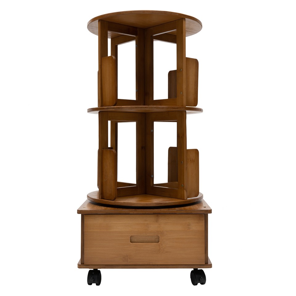 Rotating Bookshelf Swivel Storage Table Bookcase Side Table with ...