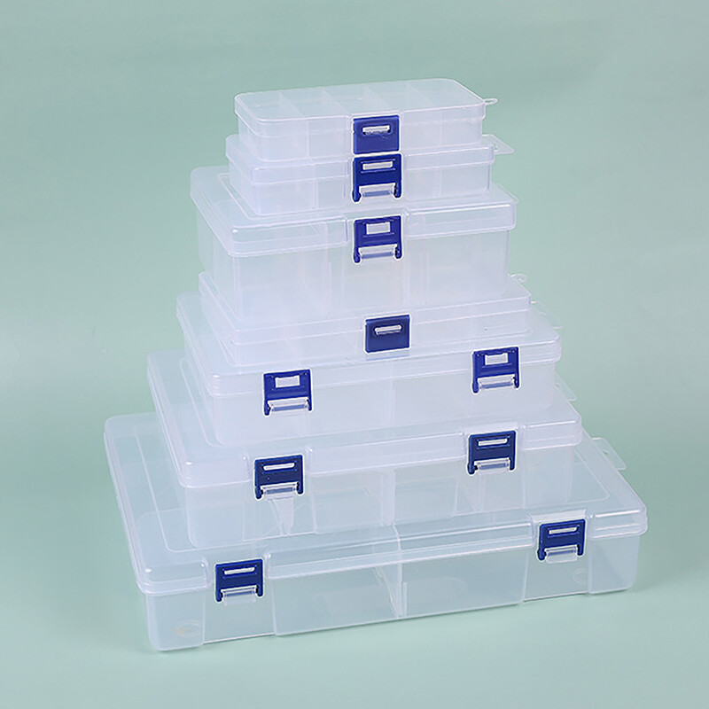 PP Transparent Plastic Large Rectangular PP Empty Box Mask Storage Box ...