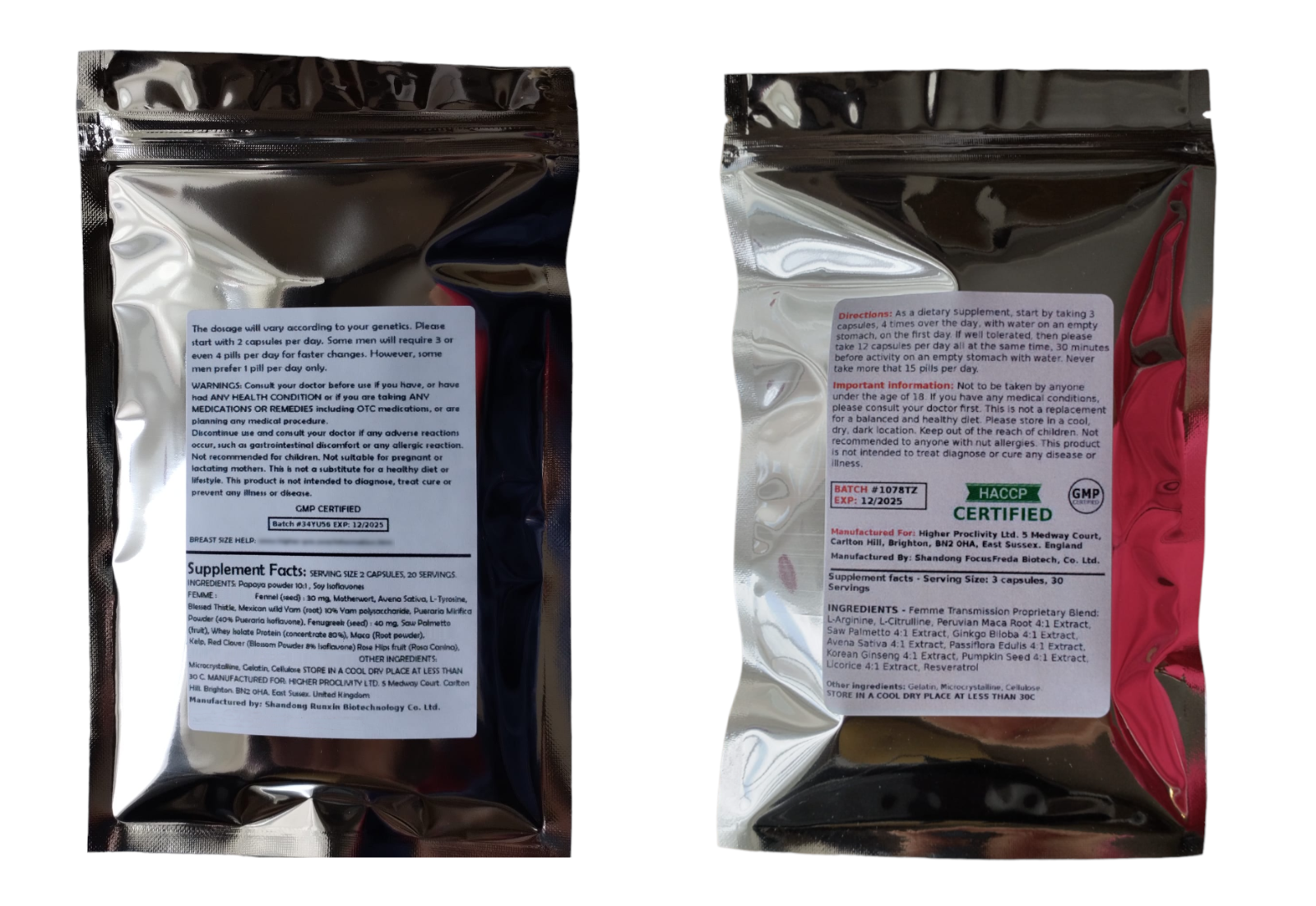 Femme Transitions/Transmission Man Male Breast Boob M2F Cap Pills ...