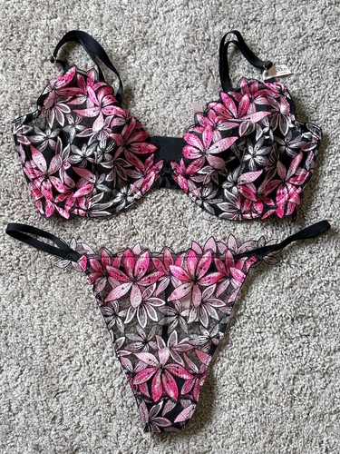 NWT VICTORIA'S SECRET VERY SEXY ZIGGY GLAM LOW CUT DEMI 38DD V-STRING ...