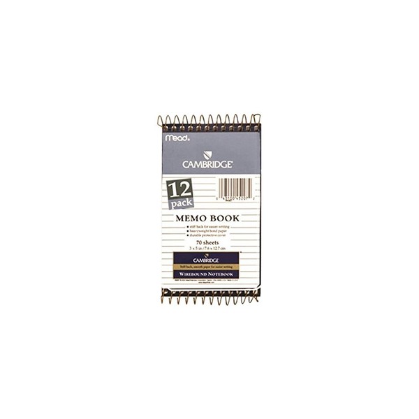 Mead Cambridge Writing Pad Pads 3 X 5 Small Memo Wirebound 12 Pack for ...