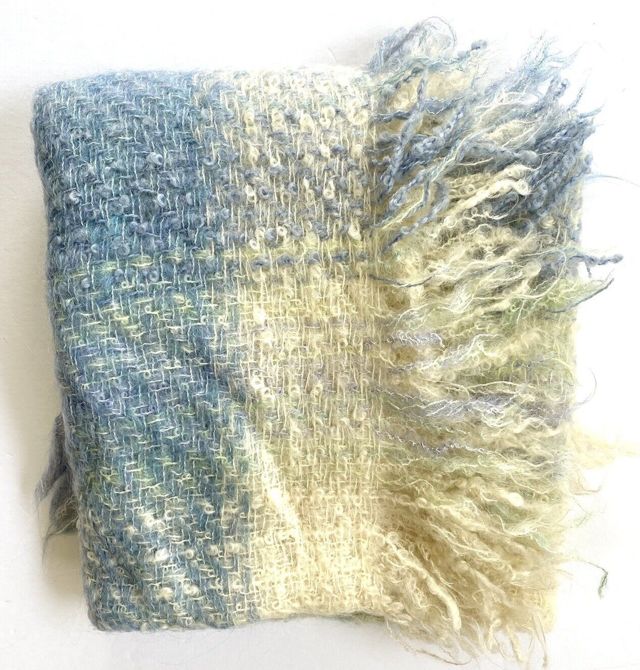 Avoca Handweavers Leonora Wool Blanket Shaw Wrap Blue… - Gem