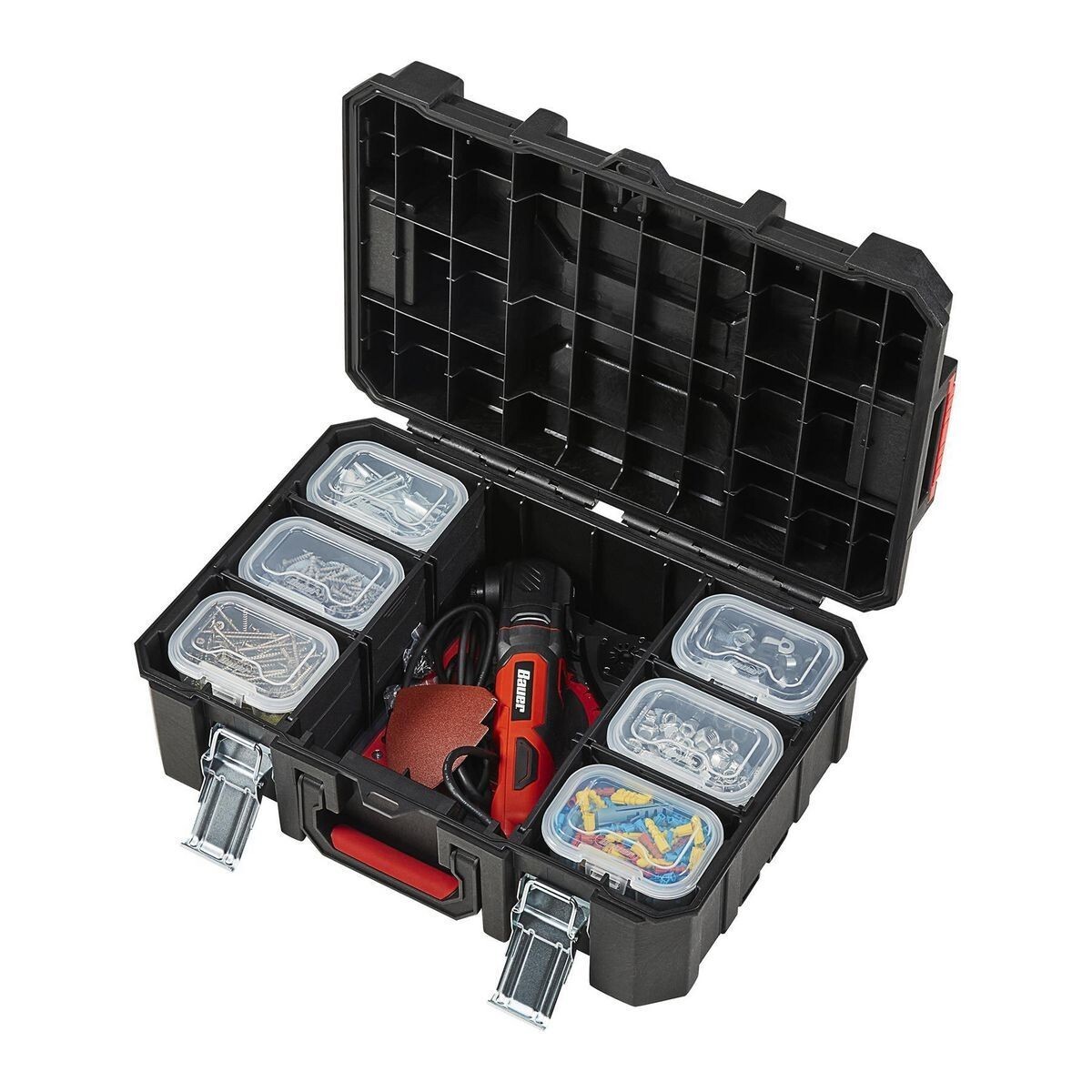 BAUER Small Resin Modular Toolbox 6 Removable Tray IP65 Dust And Water ...