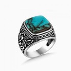 Genuine Turquoise Gemstone 925 Sterling Silver Ring For Men's Gift ...