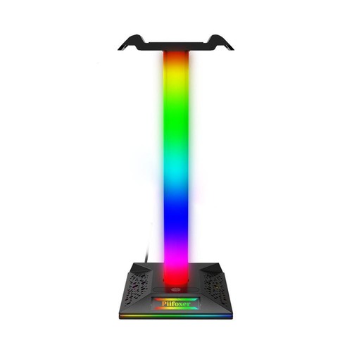 RGB Headphone Stand Dual USB Port Touch Control Desk Gaming Headset ...