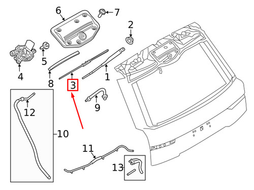 NEW LAND ROVER RANGE ROVER L405 REAR WINDOW WIPER BLADE LR033471 OEM | eBay