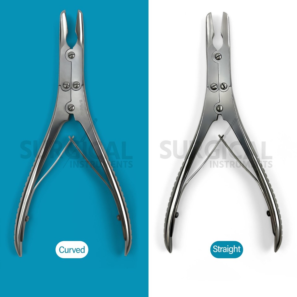 Set of 2 Pcs Ruskin Bone Rongeur 7.50" Straight & Curved 7mm Bite ...