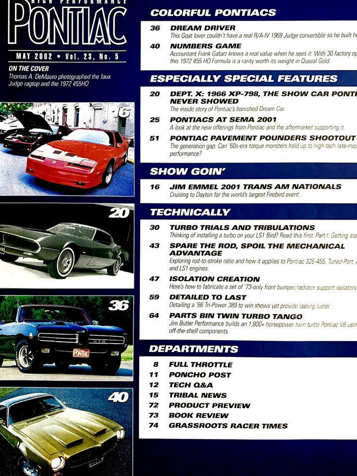 HIGH PERFORMANCE PONTIAC MAGAZINE 2002 SET OF 2 | eBay