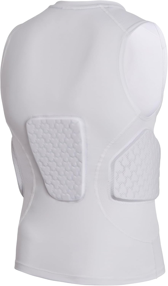 Adult Mens Padded Football Shirt Rib Chest Protector Compression Undershirt Rugb 744759402462| eBay