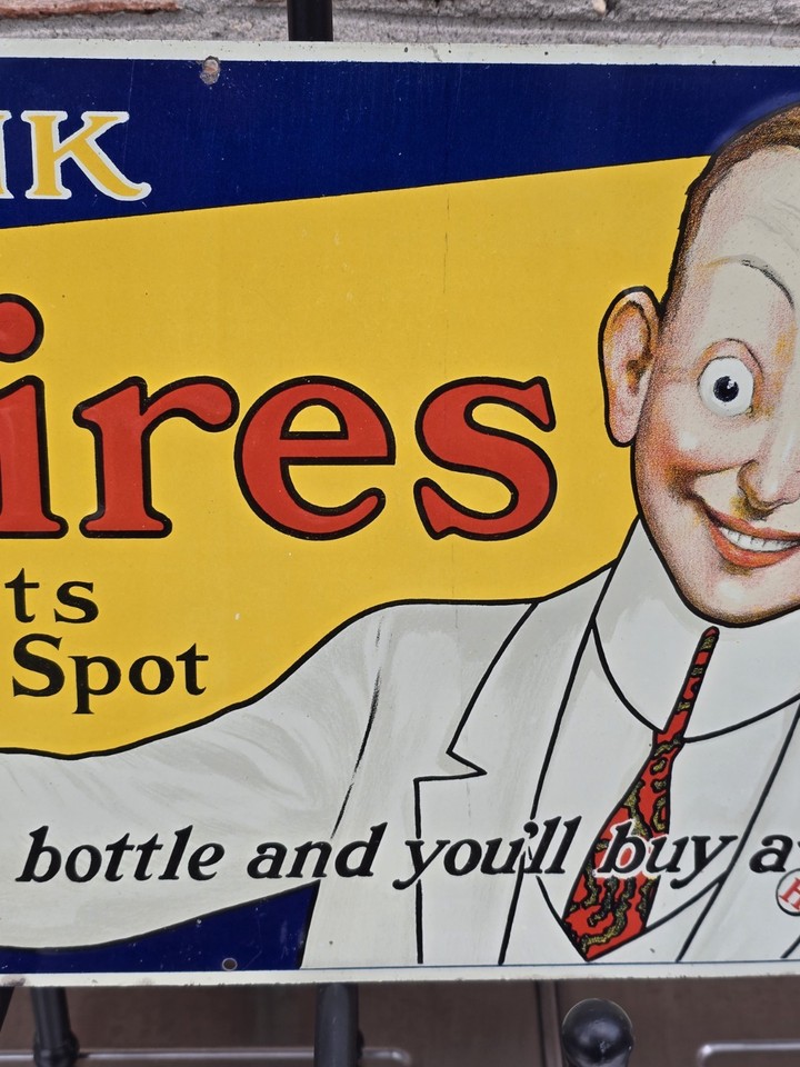 Extremely Rare Antique Hires Root Beer Embossed Tin Sign Josh Slinger ...