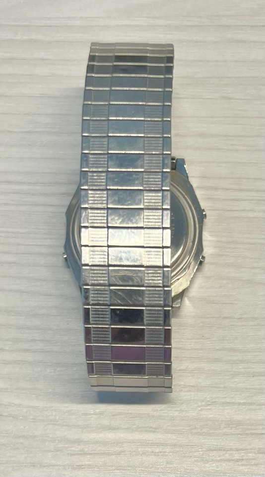 Vintage 80s CASIO JAPAN 415 W-34 Digital Watch Chronograph Stainless ...