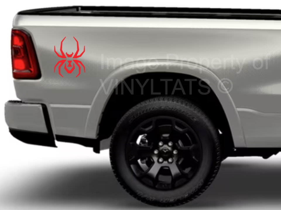 2 Large BLACK WIDOW vinyl spider decals stickers truck diesel turbo 18 ...