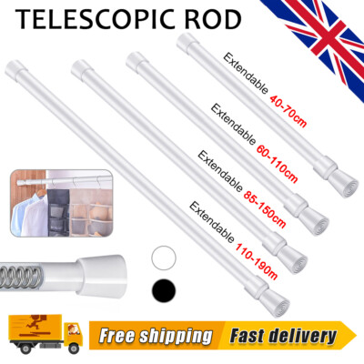 Extendable Spring Loaded Net Rods Telescopic Voile Tension Curtain Rail ...
