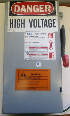 EATON/CROUSE HINDS HEAVY DUTY SAFETY SWITCH DH363FRK 100A 600VAC 60Hz ...