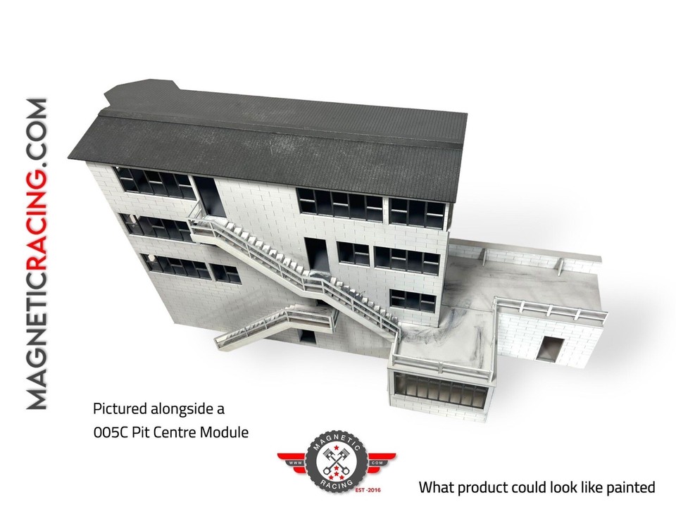 Scalextric Slot car Pit Buildings - Reims-Gueux Pit Hospitality/Control ...