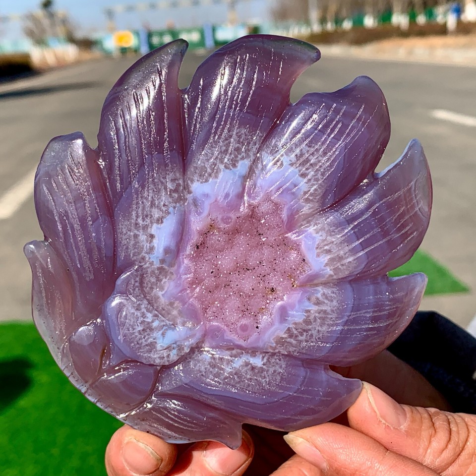 166G Natural Purple Agate Geode Nine-tailed Fox chakra spiritual sample ...