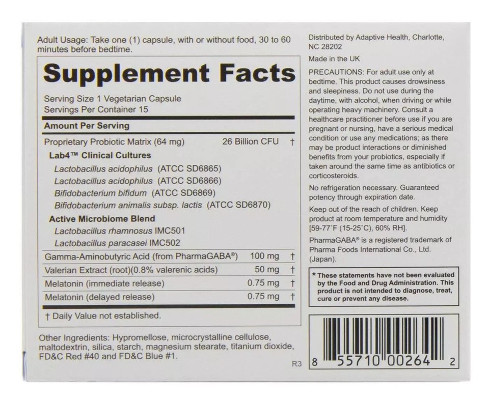 PEPTIVA Clinically Validated Probiotics + Sleep Support-15 Capsules (15 ...