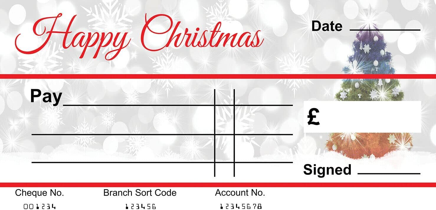 Custom Blank Cheque Presentation Gift Christmas Present Xmas Gift Write ...