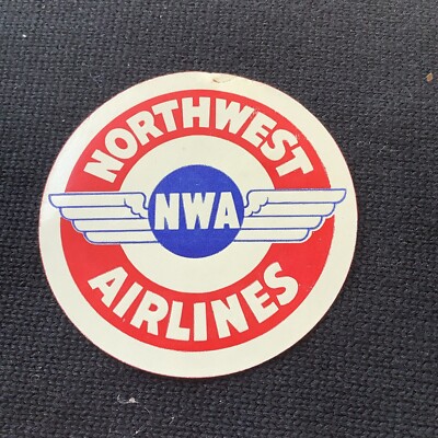 Northwest Airlines NWA Vintage Airway Luggage Label Aviation Antique | eBay
