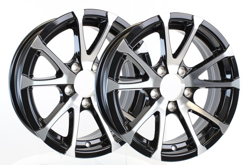 eCustomrim 2-Pack Aluminum Trailer Wheels 15X6 15 Inch Rim Black ...