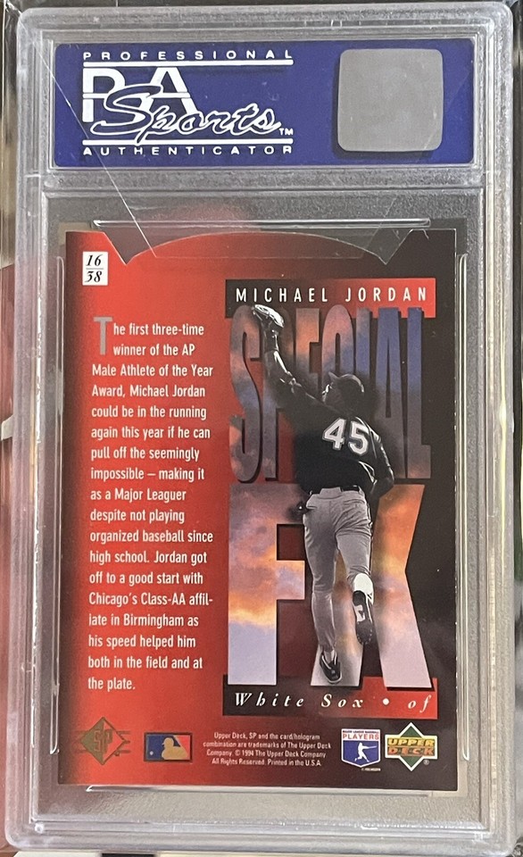 POP 51 PSA 10 GEM MINT MICHAEL JORDAN 1994 UPPER DECK SP RED HOLOVIEW ...