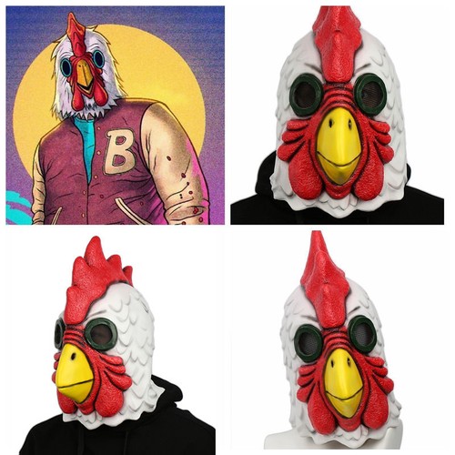 2025 NEW Richard Rooster Mask Hotline Miami Game Cosplay Props Latex ...