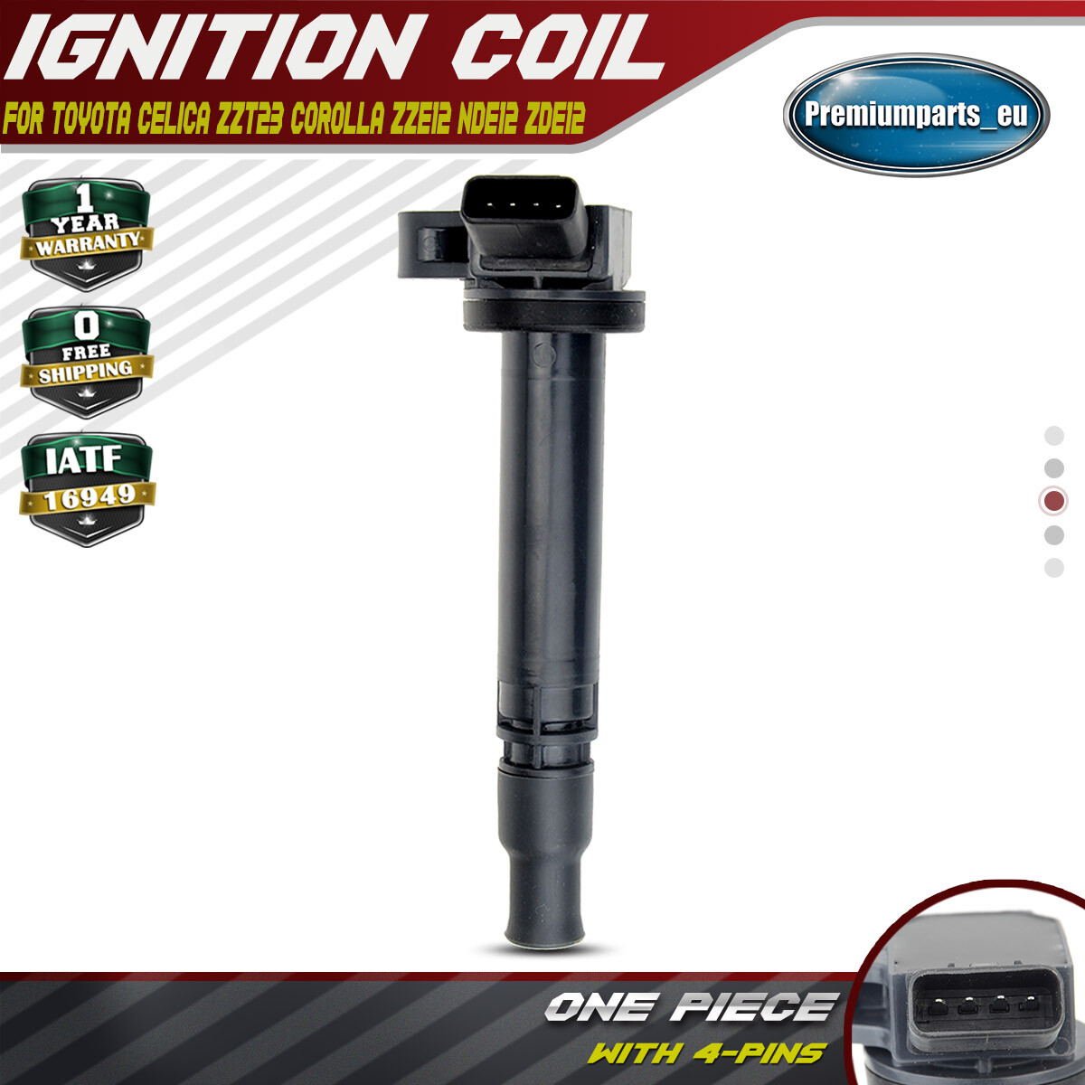 Ignition Coil for Toyota Celica ZZT23 Corolla ZZE12 1999-2007 1.8L 2ZZ ...