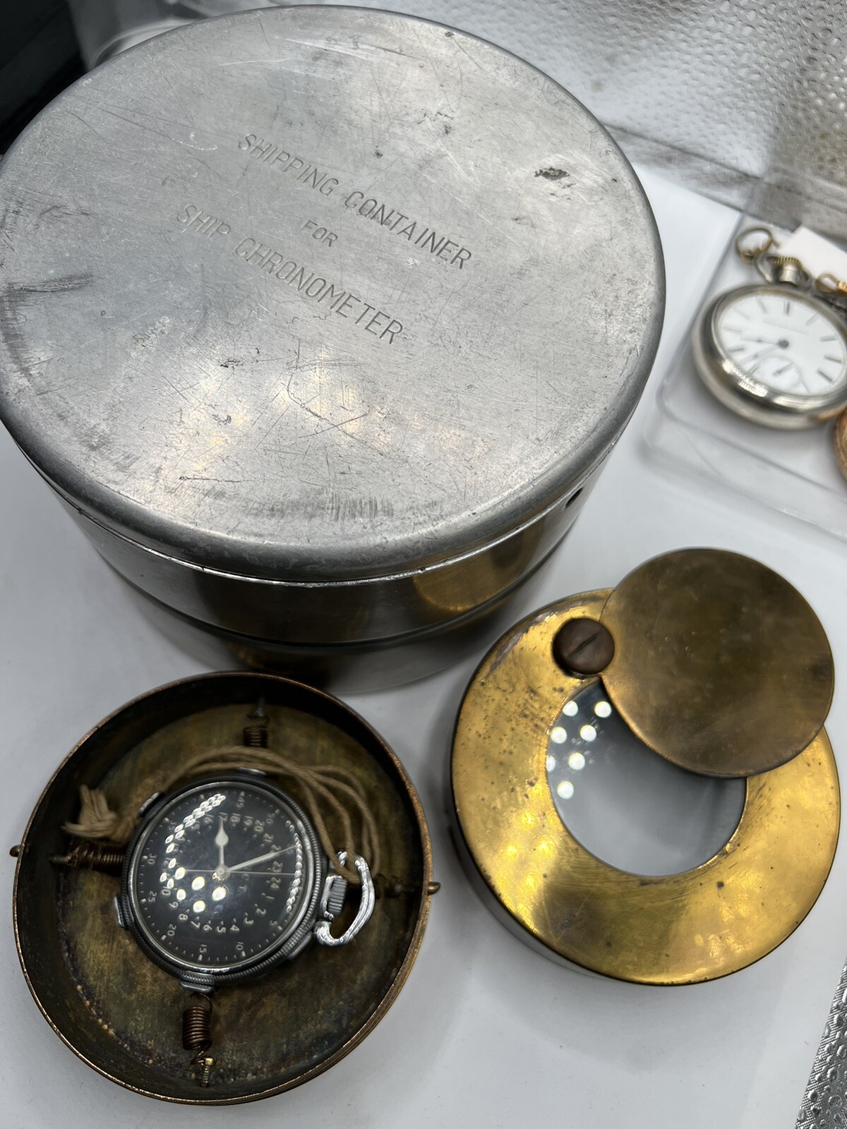 Hamilton 4992B US Military WWII GCT Pocket Watch Complete Set Carrying ...