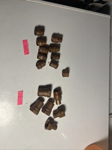 Large 16 Piece LOT Copper NPT Threaded Sweat fittings 3/4” 1” Inch Nibco Etc | eBay