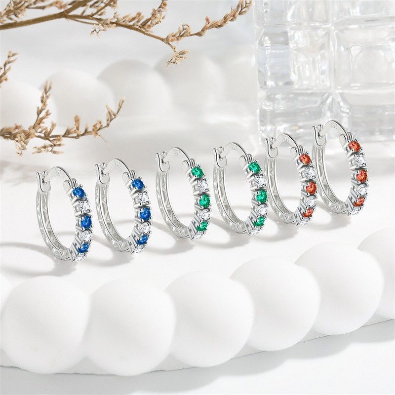 Crystal Hoop Earrings Jewellery Women Girls Gift Diamond Spacer ...