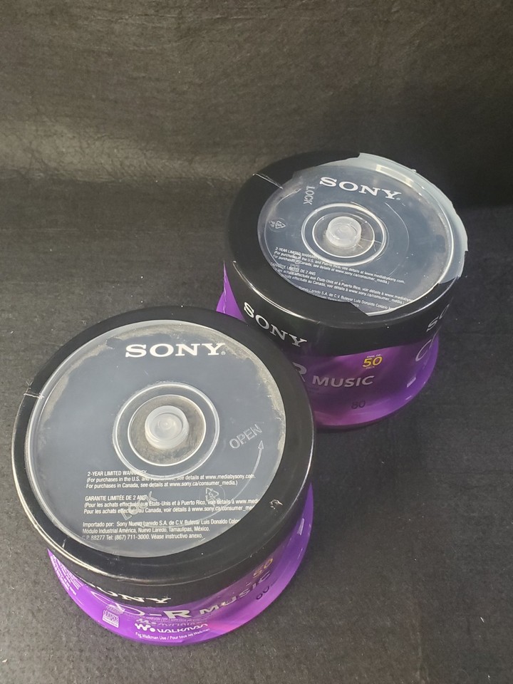 Sony CD-R Music 2-50 Packs 80 Minute Blank Recordable Disc New Sealed ...
