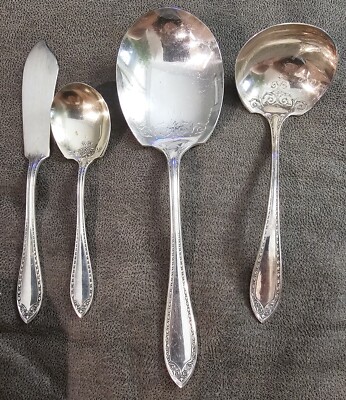 4 pc Oneida Community Silverplate Sheraton Serving Casserole spoon ...