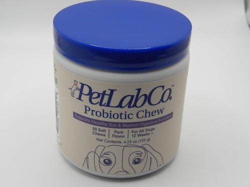 PETLAB CO. PROBIOTIC CHEW PORK FLAVOR DOG SUPPLEMENT 30 COUNT Brand NEW ...