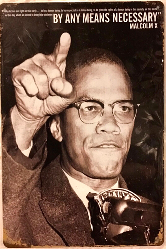 TIN SIGN 8x12 Malcolm X activist famous black leader infamous speaker ...