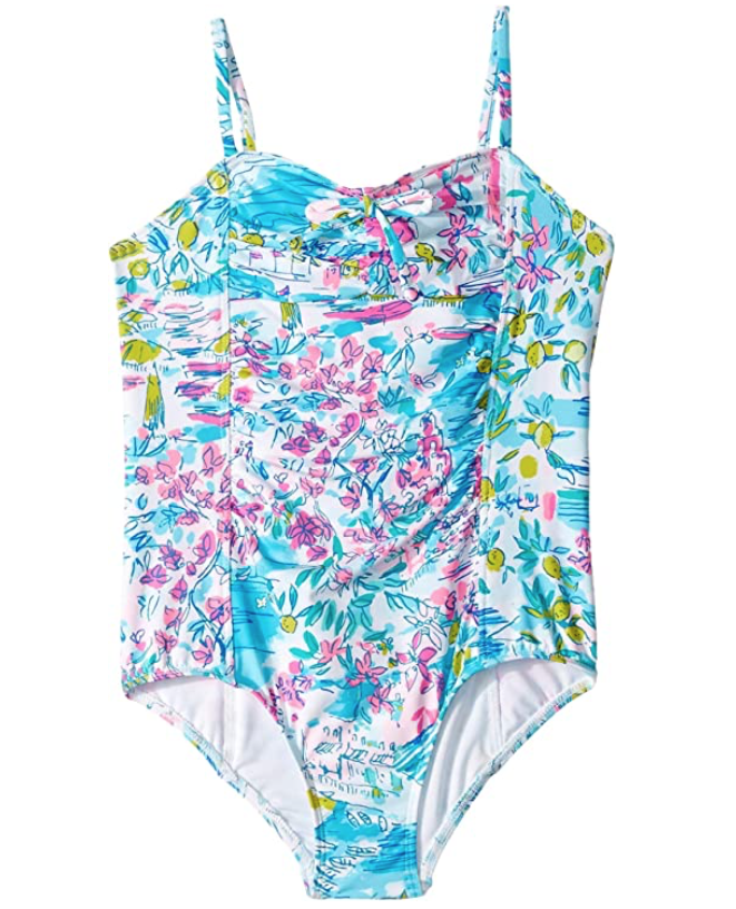 Lilly Pulitzer Kids Girl's Upf 50+ One P. Swimsuit Multi Postcards