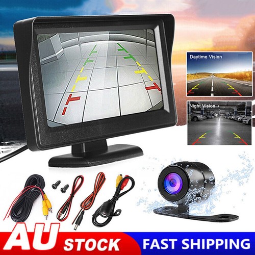 Waterproof HD Car Reverse Camera Kit Monitor Night Vision Rear View ...