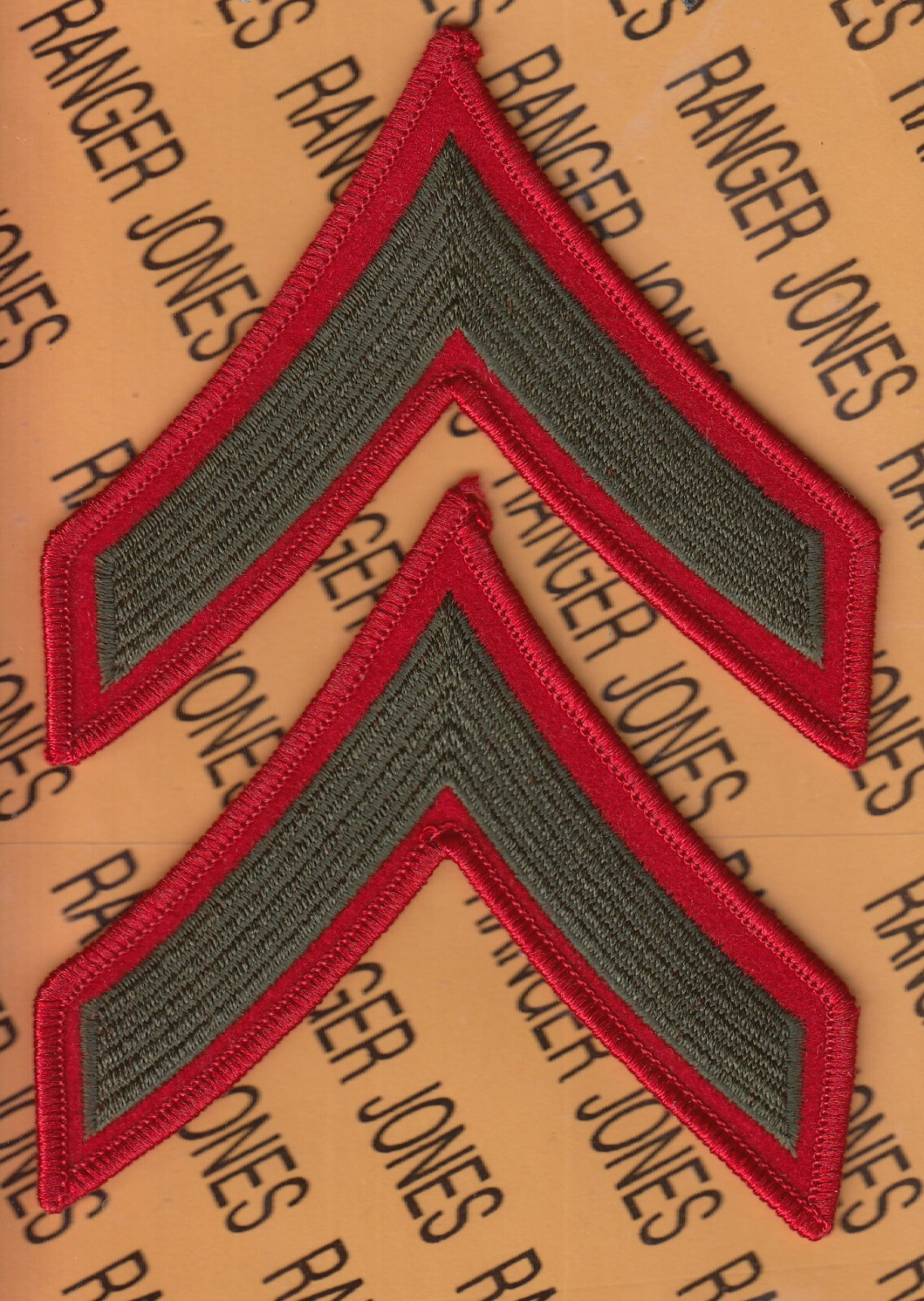 USMC MARINE CORPS PFC PRIVATE FIRST CLASS E-2 rank patch set 3.5" m/e ...