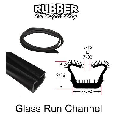Universal Window Run Channel - Flexible - 9/16" Tall X 37/64" Wide - 5 ...