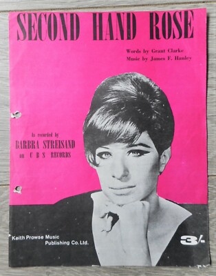 vintage 1965 BARBARA STREISAND sheet music for SECOND HAND ROSE | eBay
