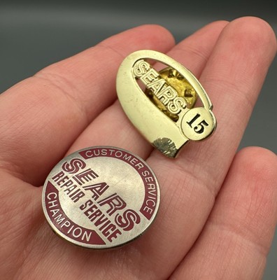 Sears Employee Service Pin Lot (2) Customer Service Champion Repair ...