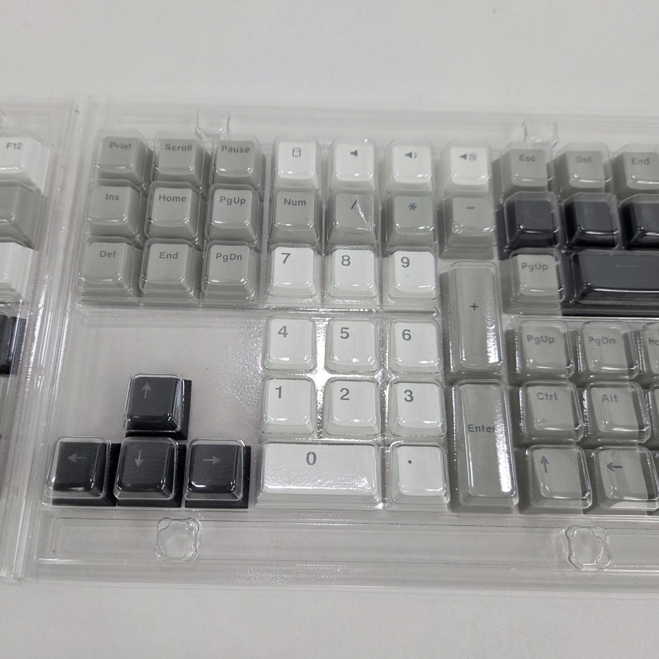 Womier Shine through Keycaps, PBT Keycaps 60 65 75 100 Percent - Grey ...