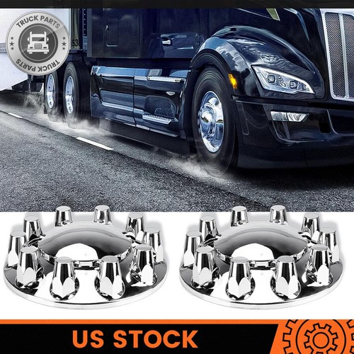 Chrome Front Axle Wheel Cover with Hub Cap 33mm Lug Nuts for Semi Truck ...