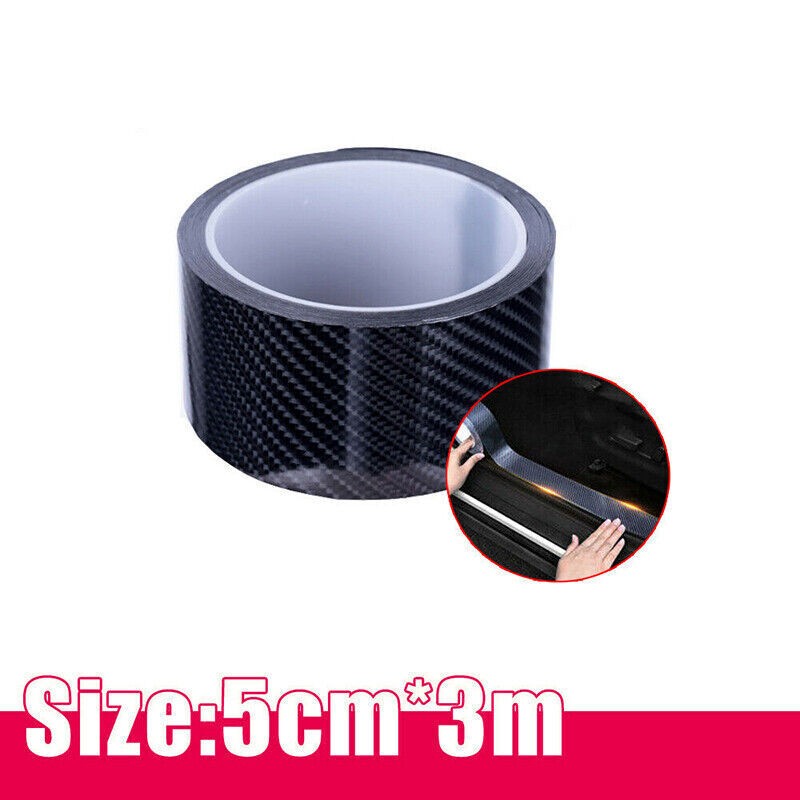 Car Carbon Fiber Vinyl Film Sticker Door Sill Scuff Anti Scratch Tape ...