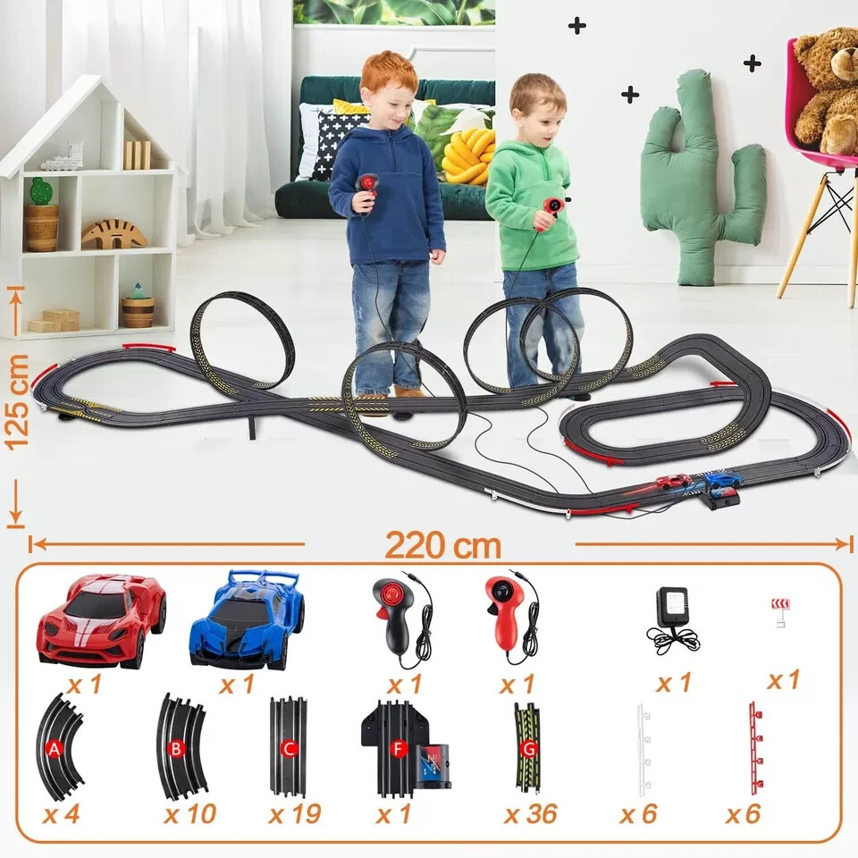 Slot Car Race Track Set Electric Powered Race Track Dual Racing Car ...