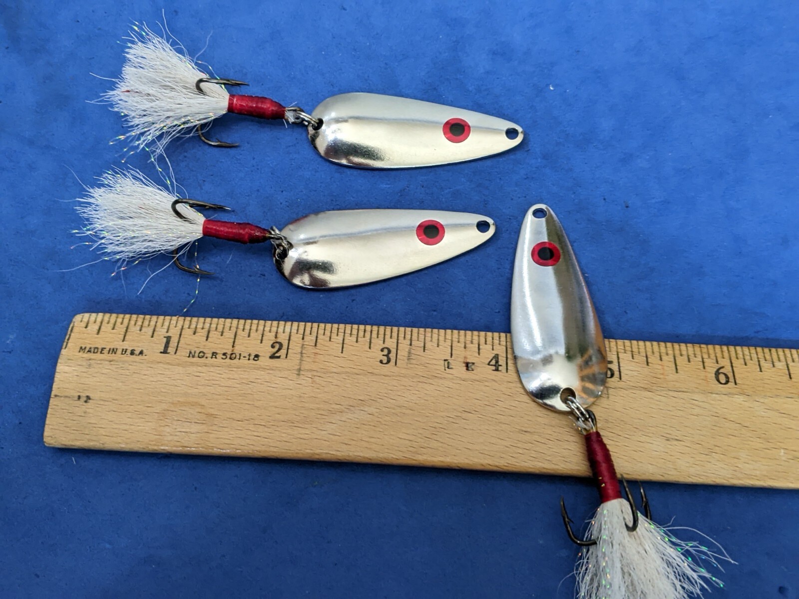 3 - 1/3 OZ + METAL FISHING LURES WOBBEL CASTING SPOONS TROLLING W ...