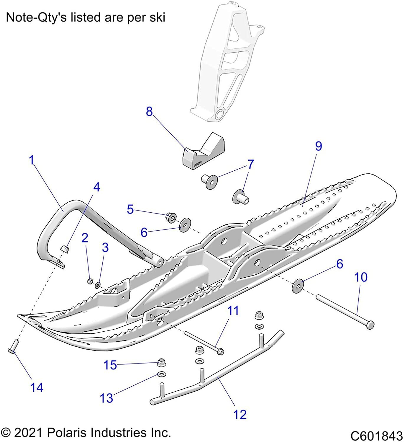 Polaris 60° 3 in. Executive Carbide Skags – Gripper Ski, Part 2875723 ...