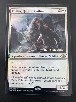 FOIL Thalia, Heretic Cathar #46 Prerelease Date Stamped MTG Eldritch Moon LP/EX | eBay